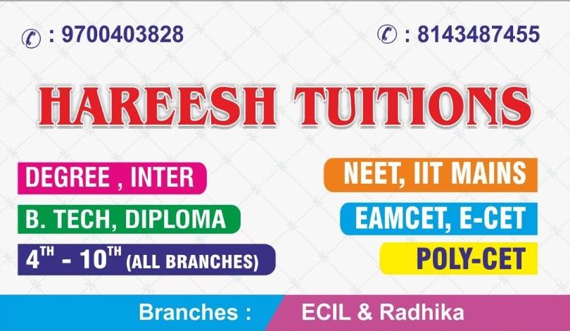 Hareesh Academy Canara Bank Building, A1, ECIL Main Rd, opp. Tulasi ...